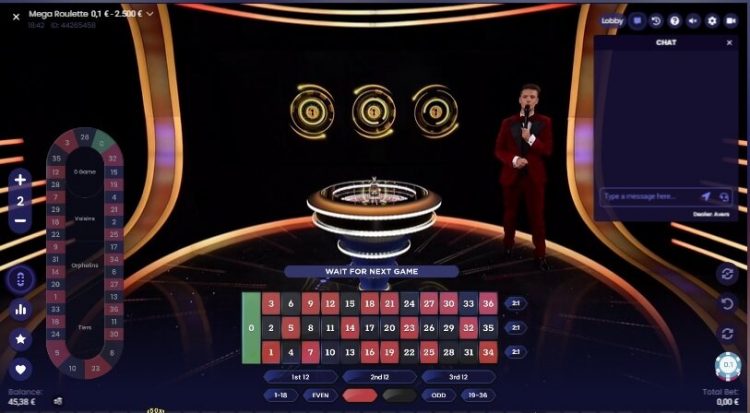 Speel Mega Roulette in het Live Casino